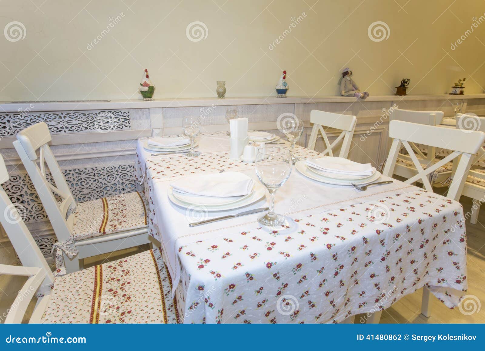 Interior of a Small Restaurant Stock Photo - Image of retro, buffet ...