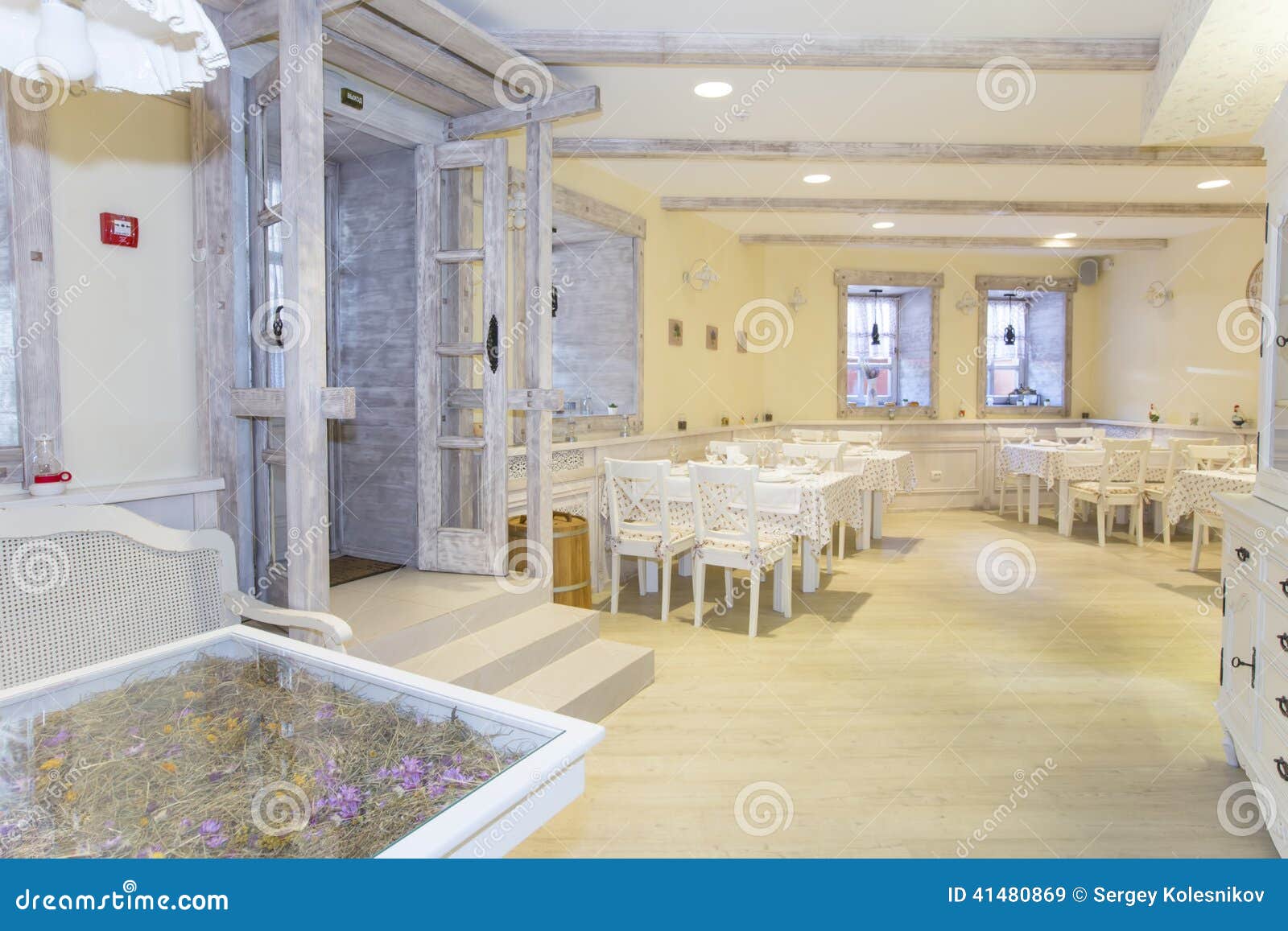 Interior of a Small Restaurant Stock Image - Image of buffet, country ...