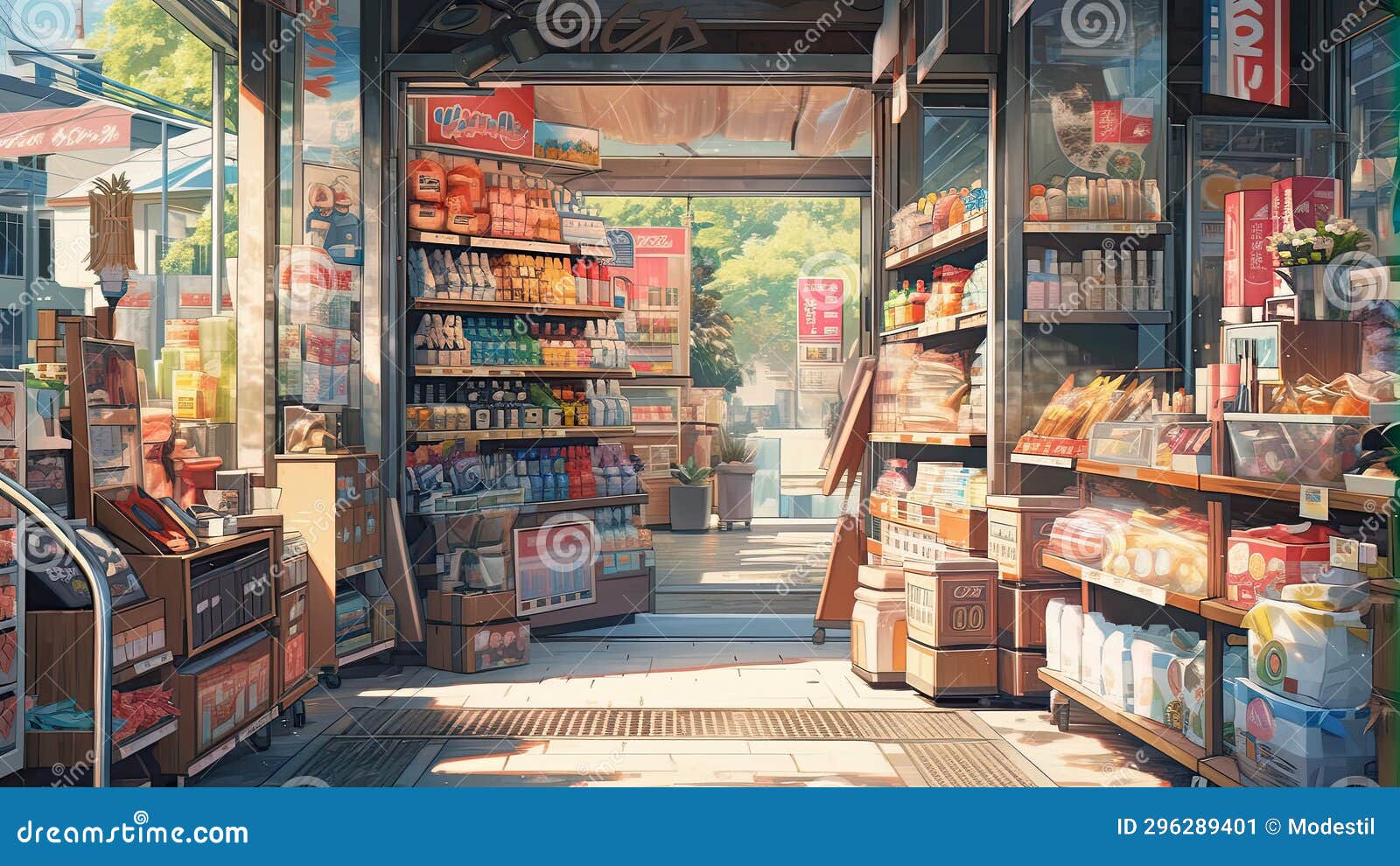 Interior of a Small Store - Generative AI Stock Illustration ...