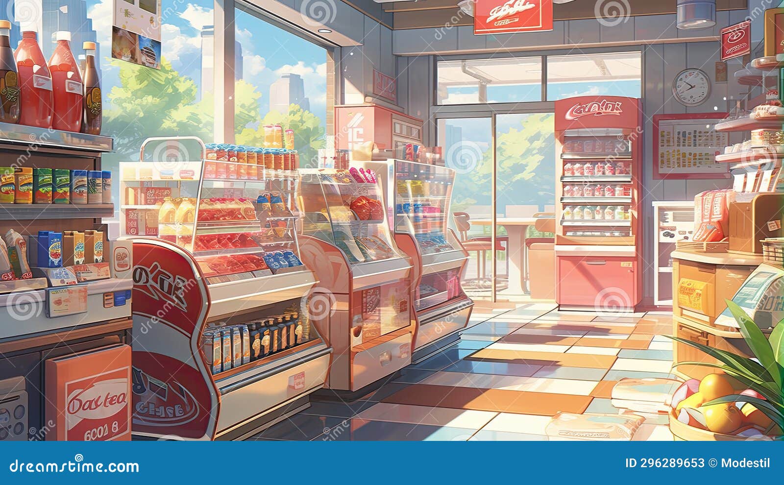 Interior of a Small Store - Generative AI Stock Illustration ...