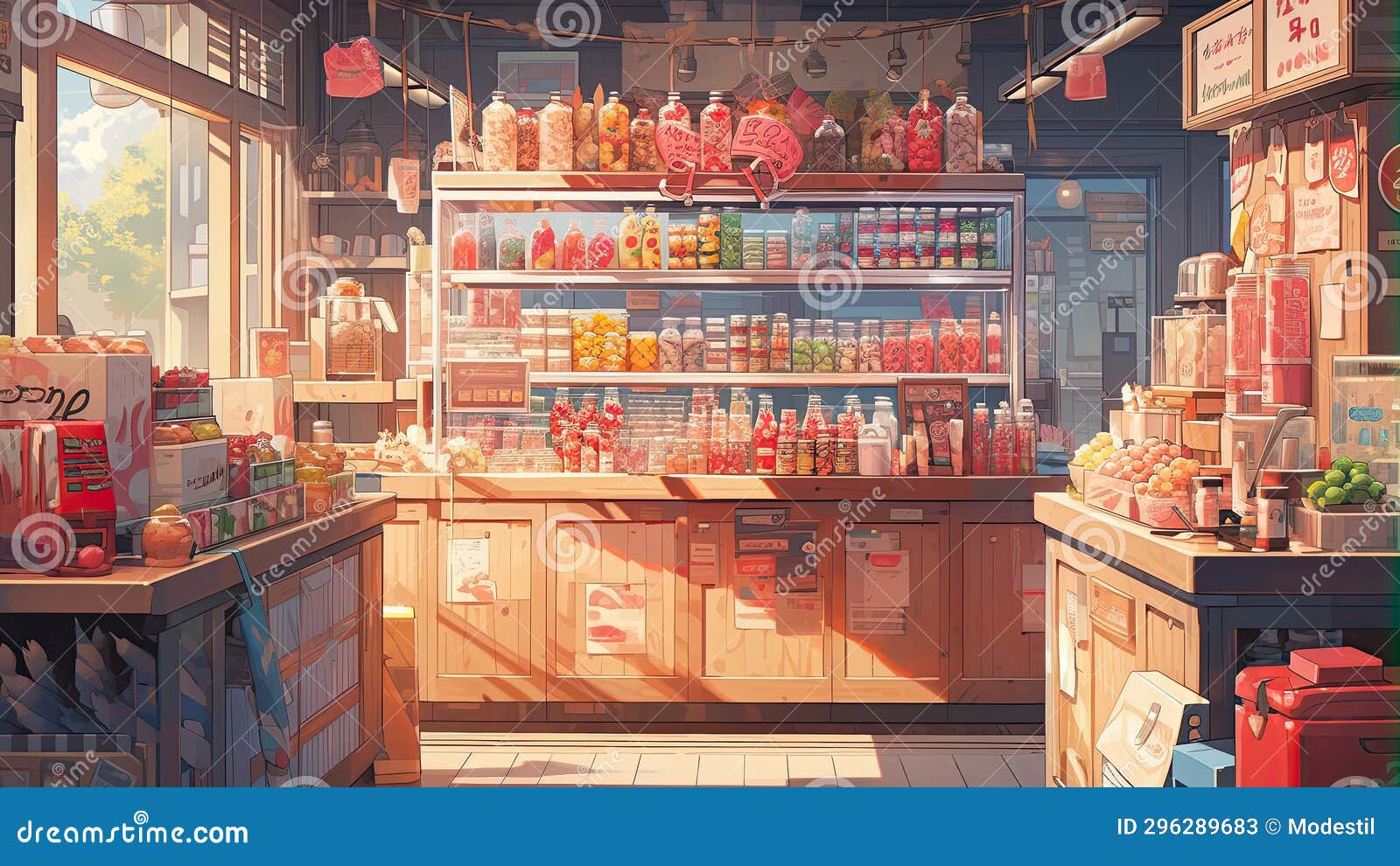 Interior of a Small Store - Generative AI Stock Illustration ...