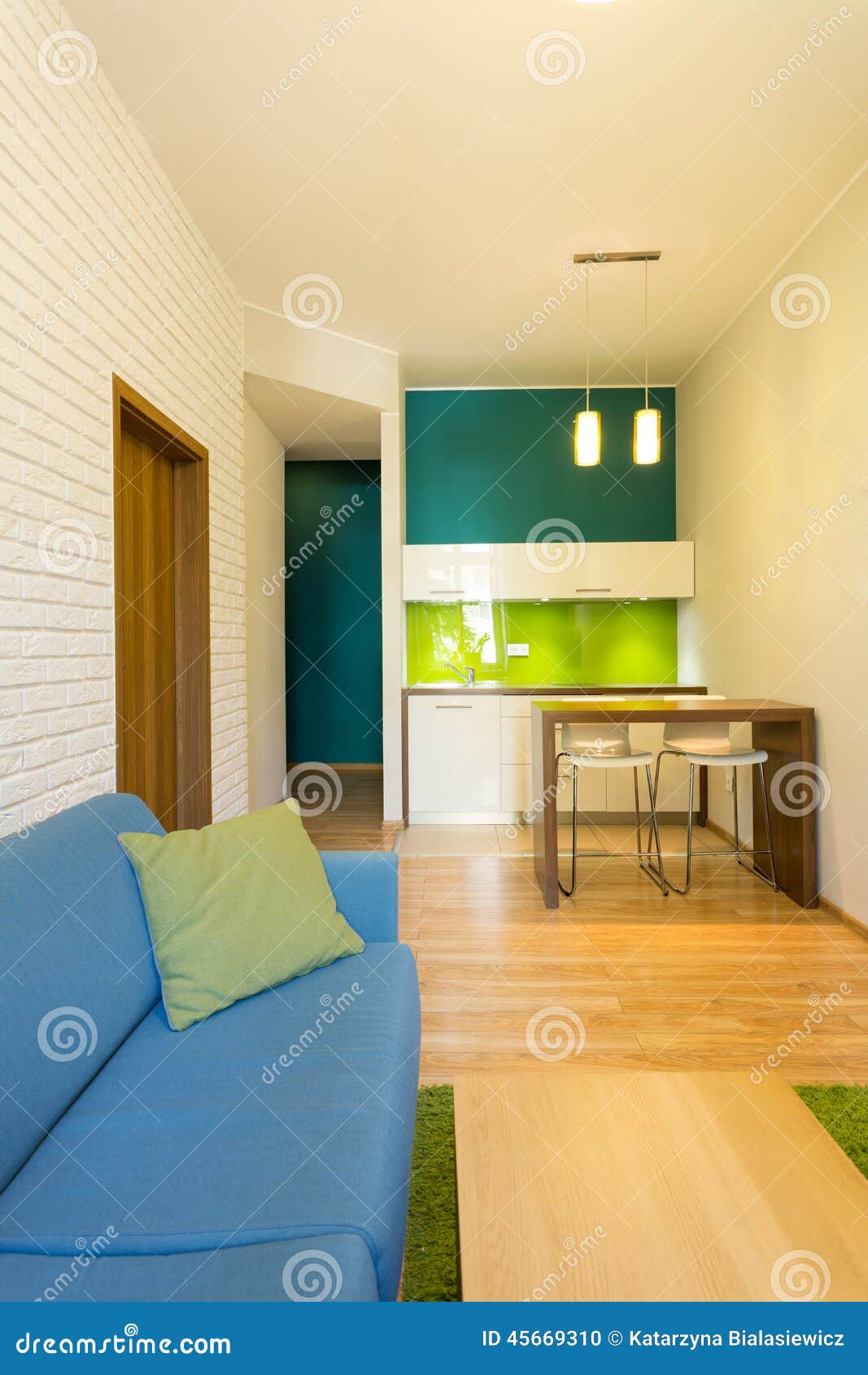 Interior of Small Studio House Stock Photo - Image of design, comfort ...