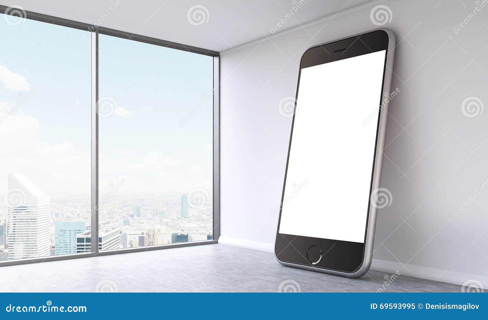 Interior with smartphone stock illustration. Illustration of office ...