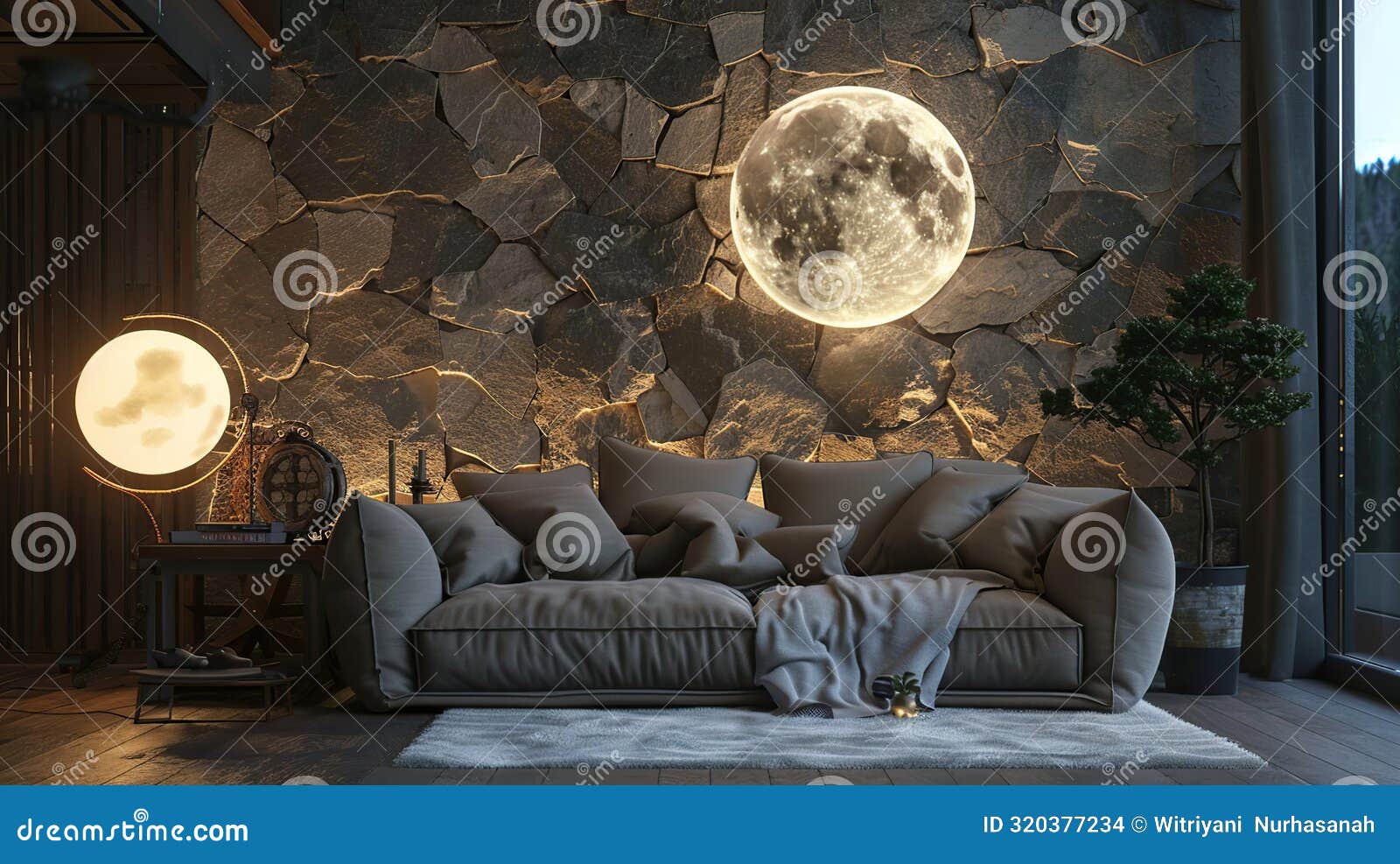 The Interior Of The Moon With A Crust, Mantle And Core. Stock ...