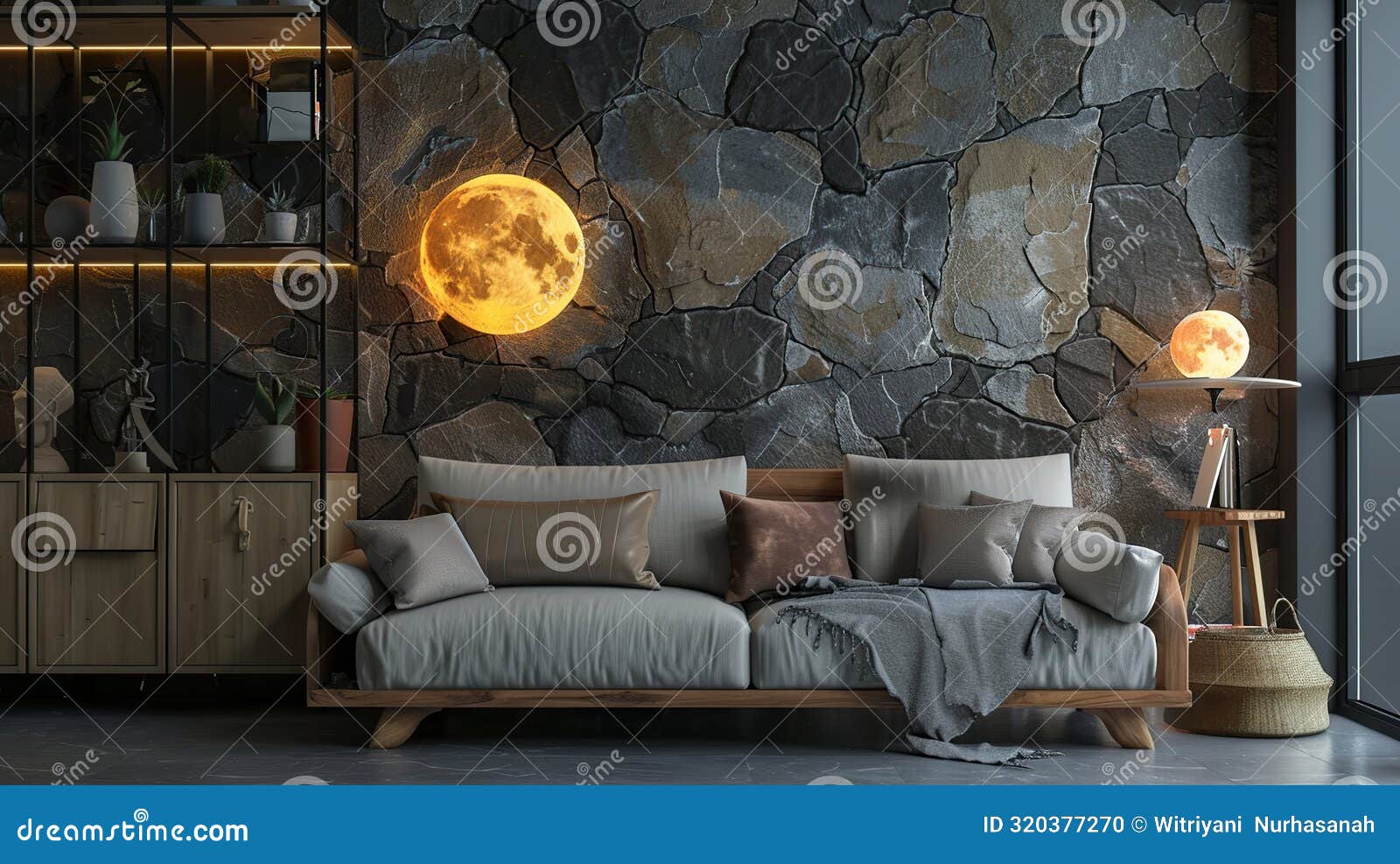 The Interior Of The Moon With A Crust, Mantle And Core. Stock ...