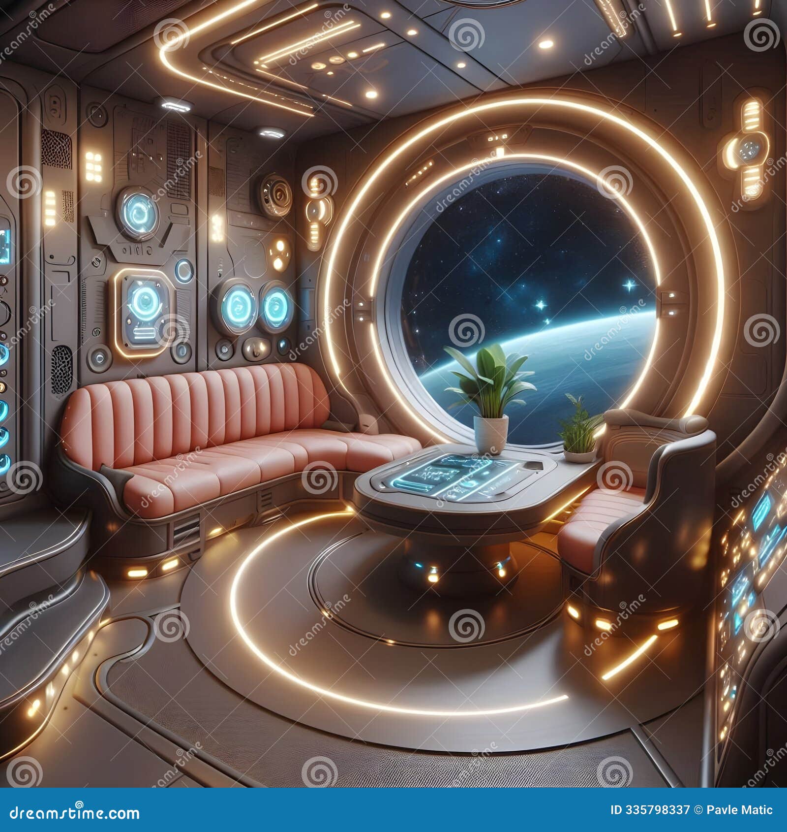 Interior of a spacecraft stock illustration. Illustration of screenshot ...