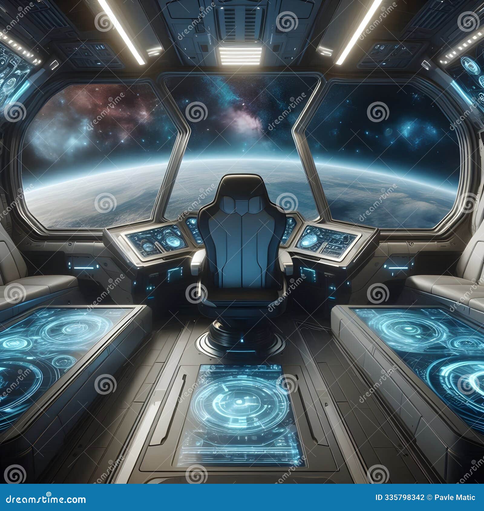 Interior of a spacecraft stock illustration. Illustration of room ...