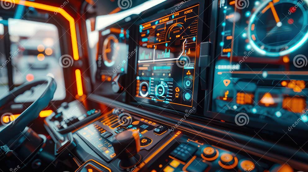 The Interior of a Spaceship, with a Control Panel Full of Buttons ...