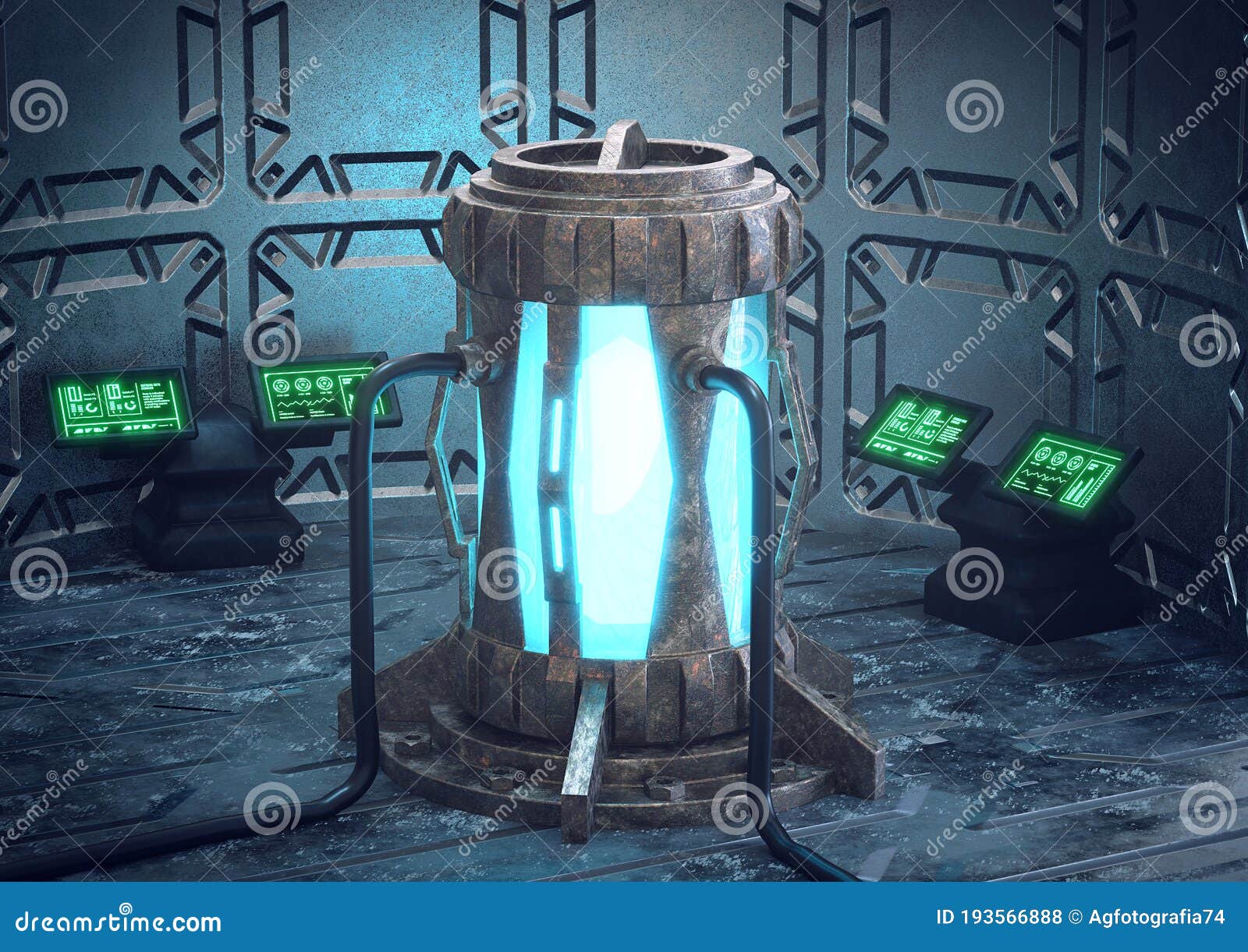 Interior of Spaceship and Space Station, Power Reactor Control Room ...