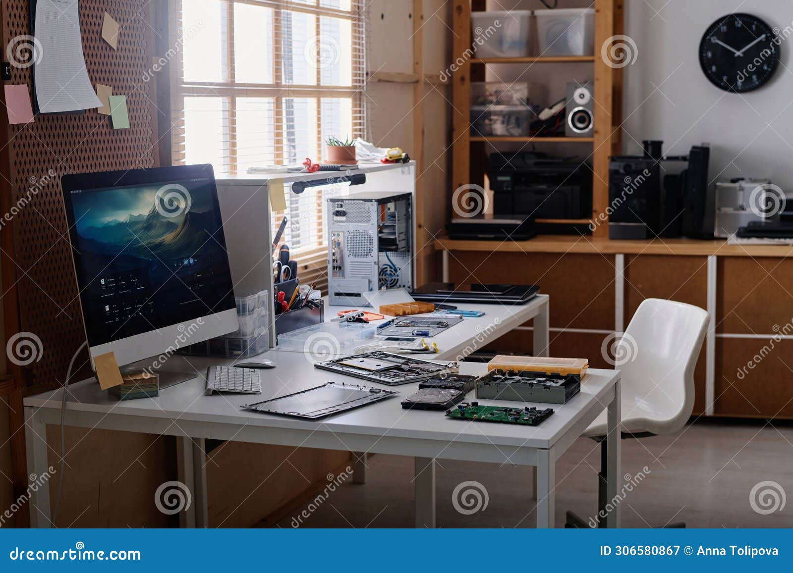 Interior of Spacious Electronic Repair Workshop Stock Image - Image of ...