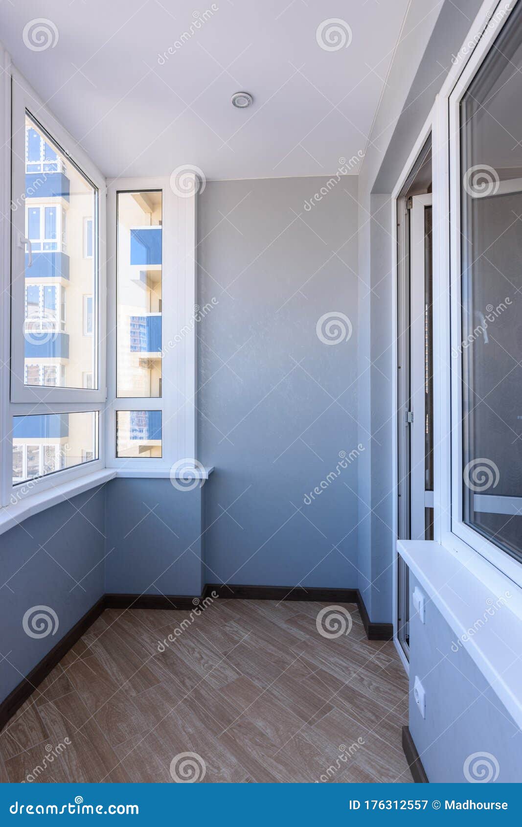 Interior of a Spacious Empty Balcony after Renovation Stock Image ...