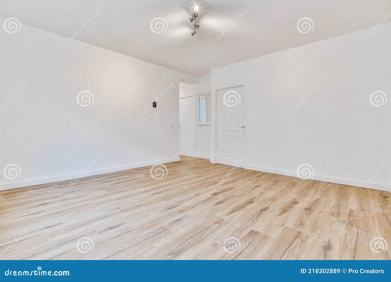 Empty Room with Closed Doors Stock Image - Image of modern, domestic ...