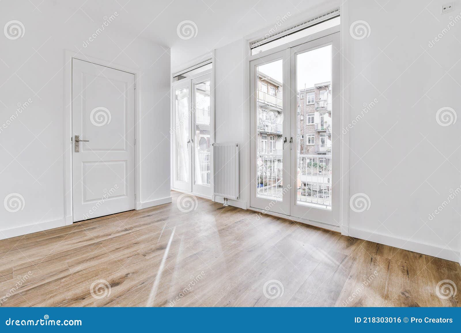 Empty Room with Closed Doors Stock Photo - Image of simple, property ...
