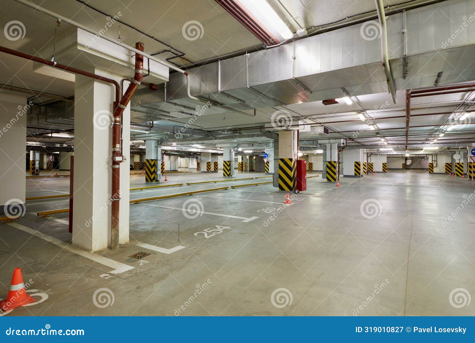 Interior of Spacious Empty Underground Stock Image - Image of ...