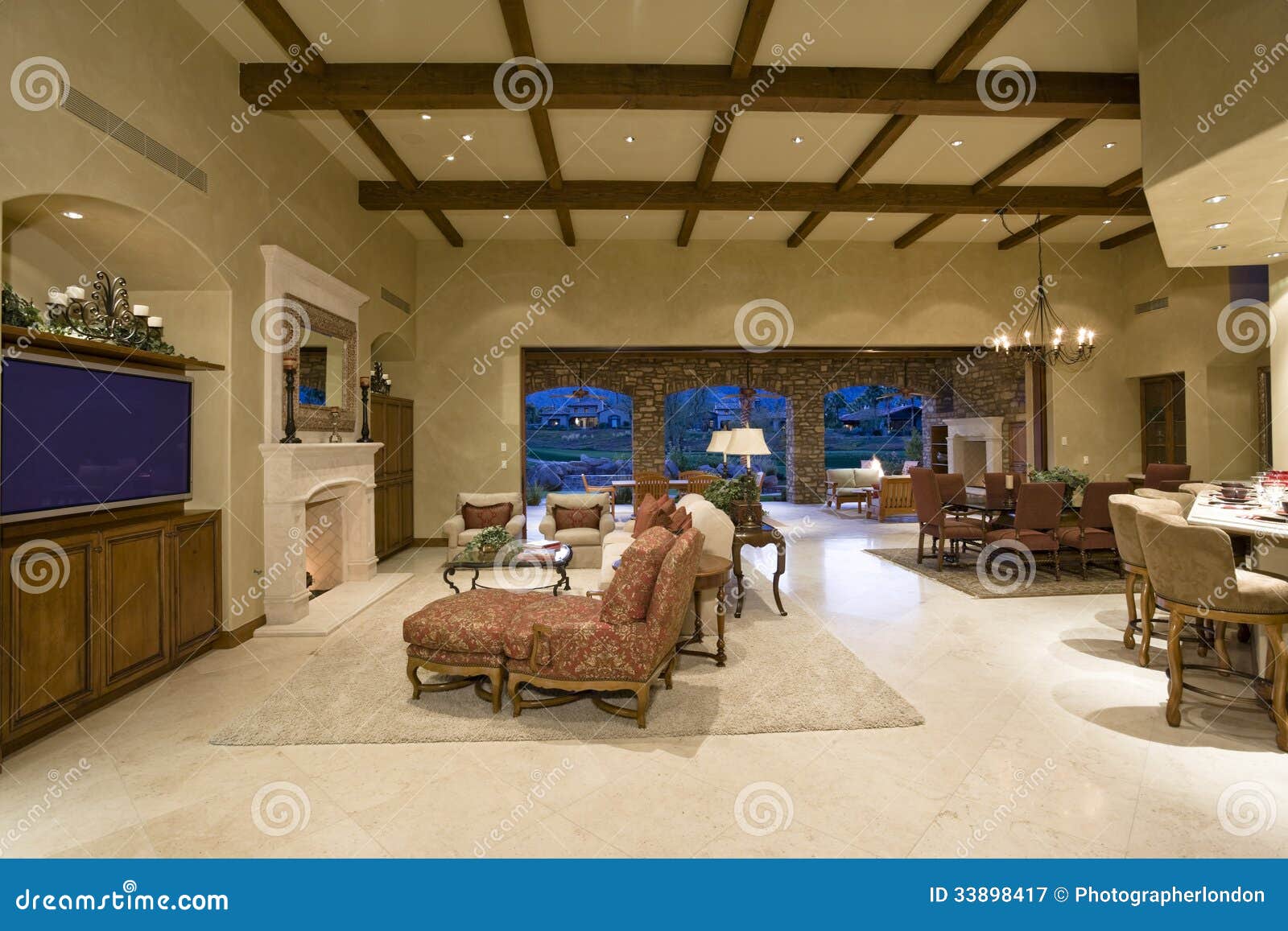 Interior of Spacious House stock image. Image of armchair - 33898417