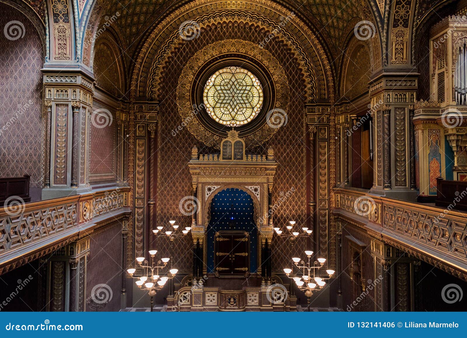 Interior of the Spanish Synagogue, Prague - Czech Republic Editorial ...