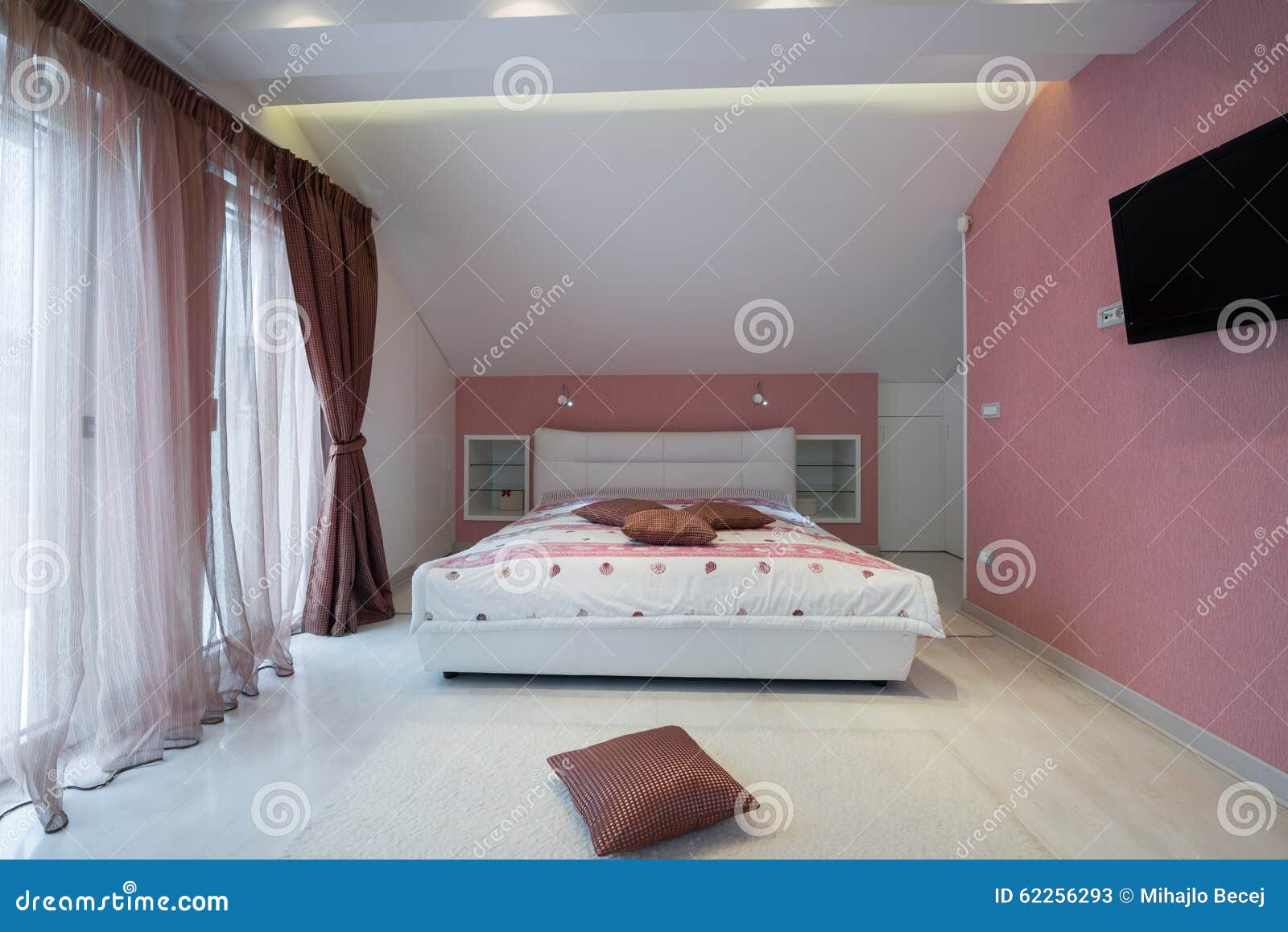 Interior of a Specious Bedroom Stock Image - Image of home, design ...