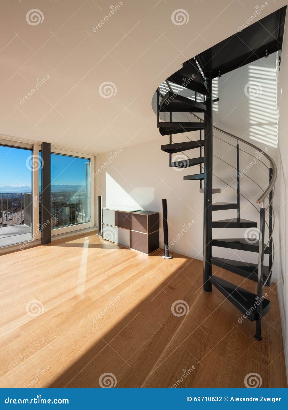 Interior, spiral staircase stock photo. Image of house - 69710632