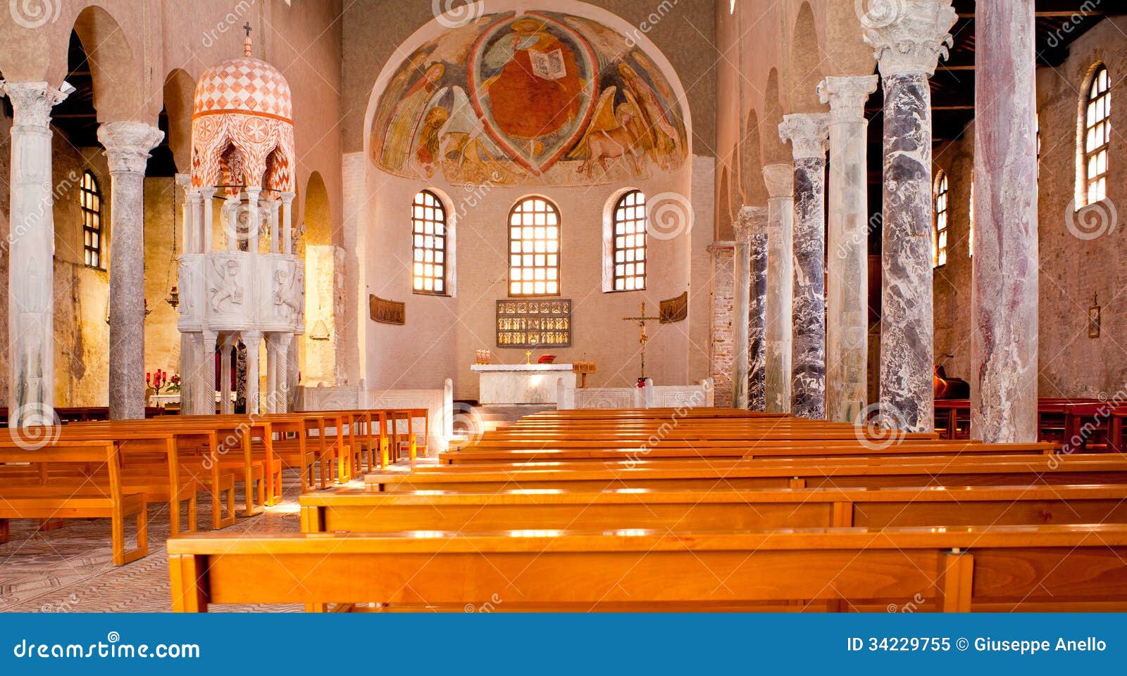 Interior of the St. Euphemia Basilica, Grado Stock Image - Image of ...