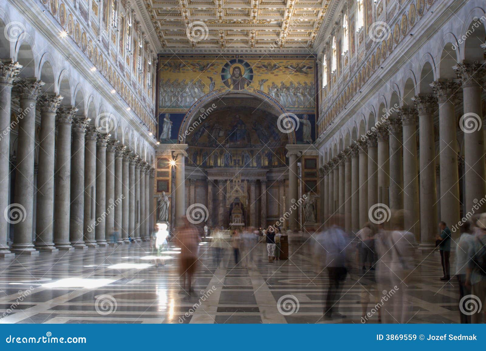 Interior of St. Paul Cathedral in Rome Stock Image - Image of church ...