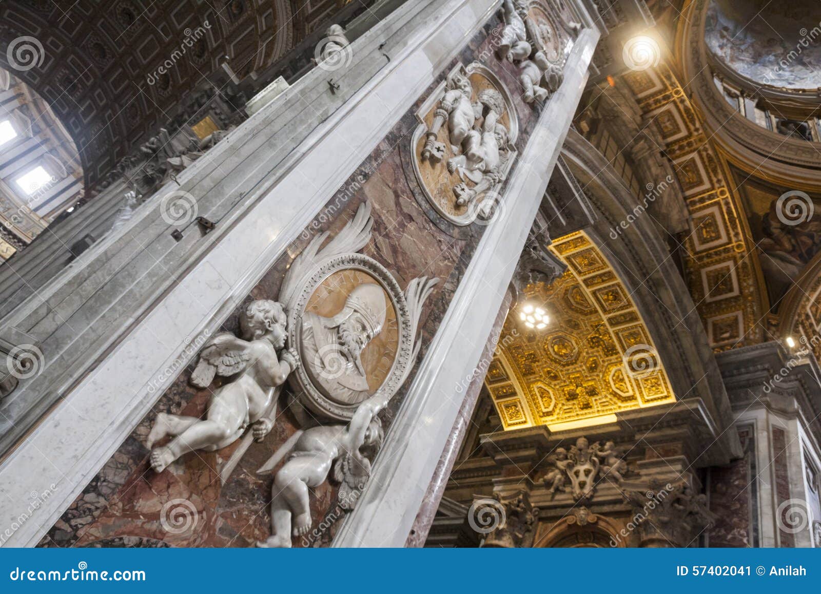 Interior of St. Peters Basilica, Vatican Editorial Photo - Image of ...