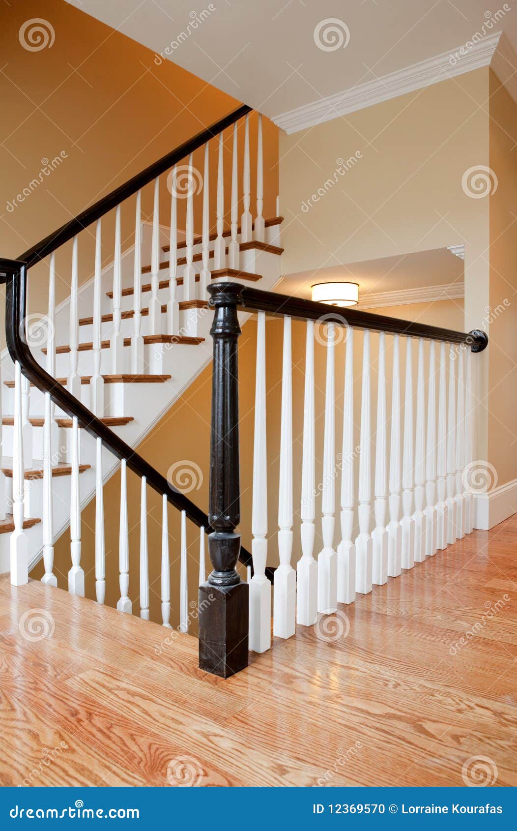 Interior Staircase, New Construction Stock Photo - Image of risers ...