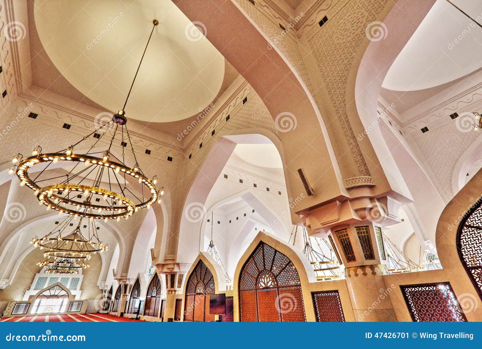 Interior of the State Mosque in Qatar Stock Image - Image of mosque ...