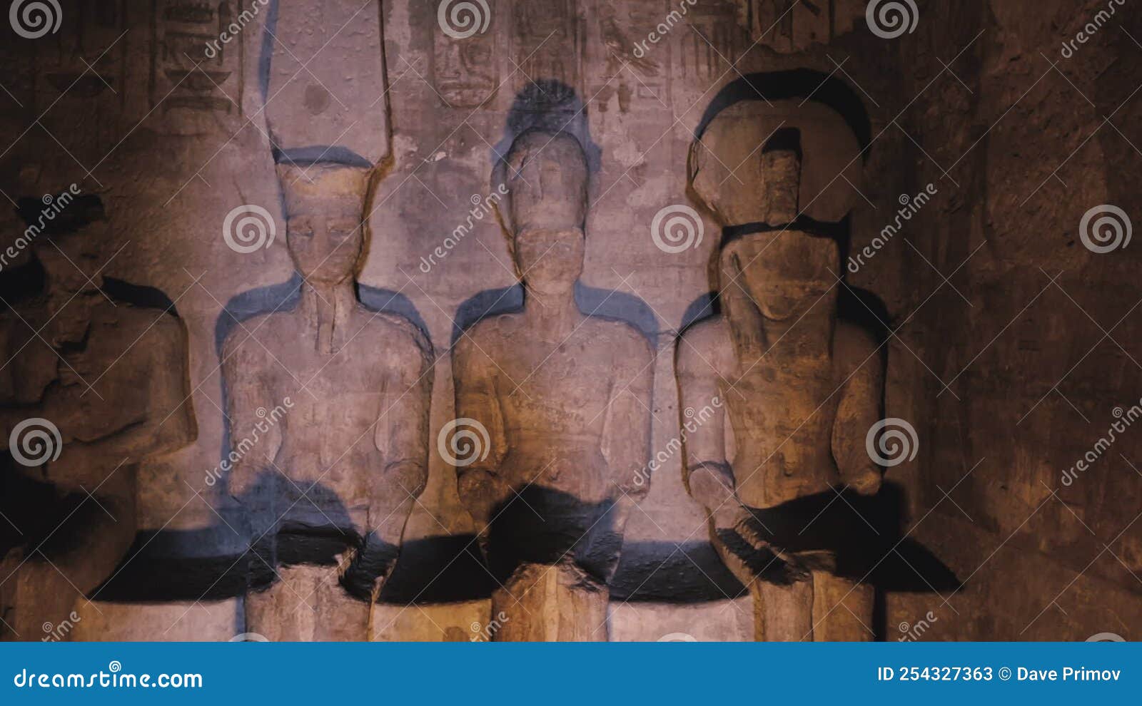 Interior Statues of Abu Simbel Temple Stock Video - Video of aswan ...