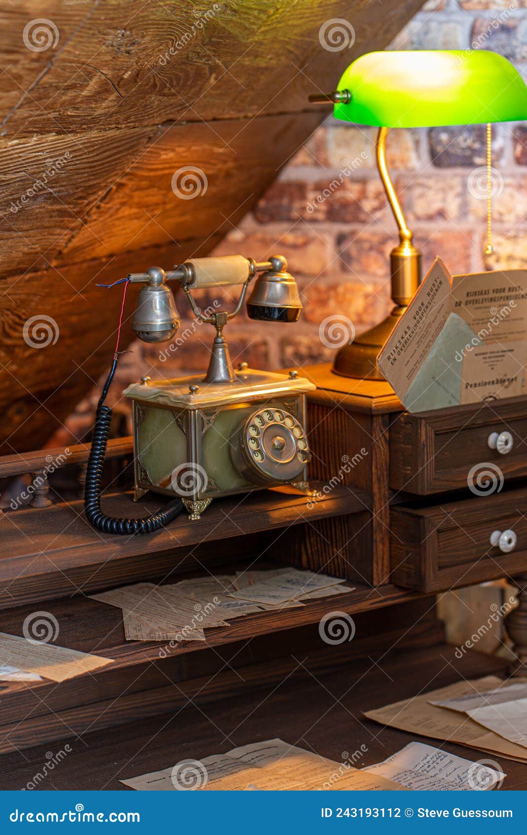 Interior of a Steampunk Work Room Stock Photo - Image of wall, lighting ...