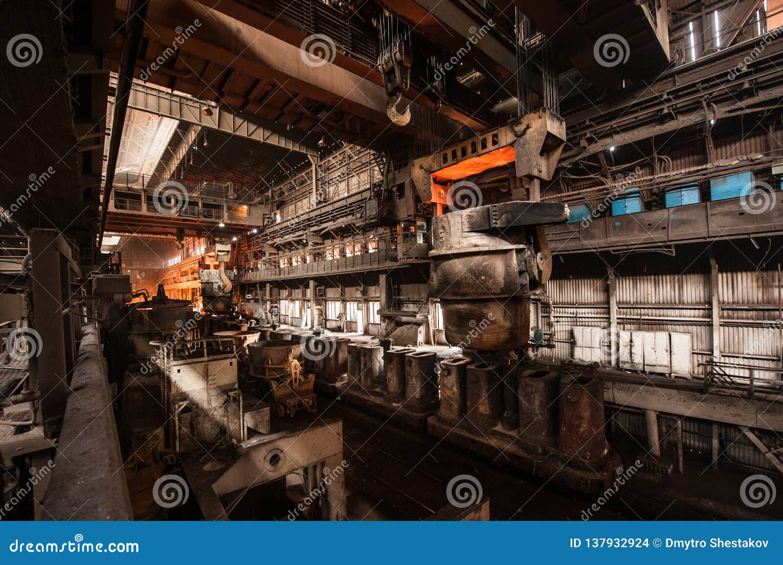 Interior of a steel mill stock photo. Image of interior - 137932924