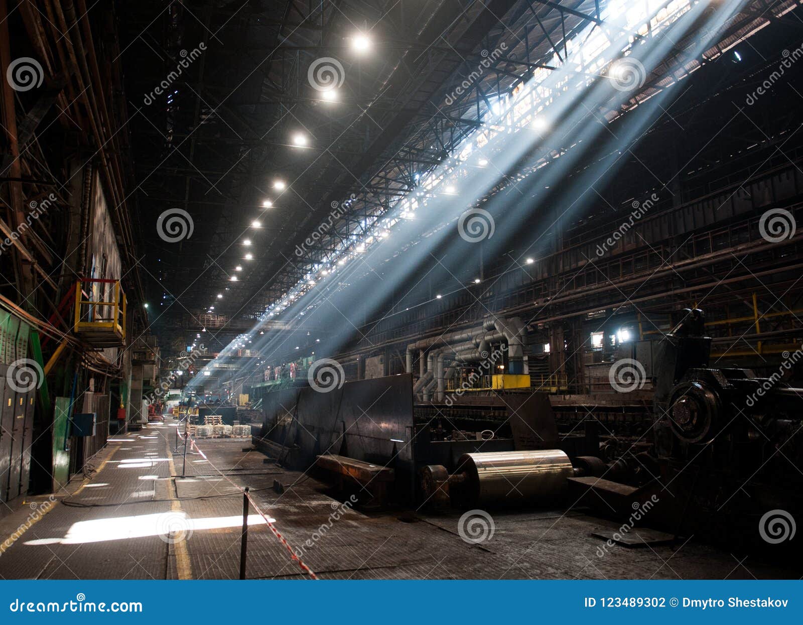 Interior of a steel mill stock photo. Image of construction - 123489302