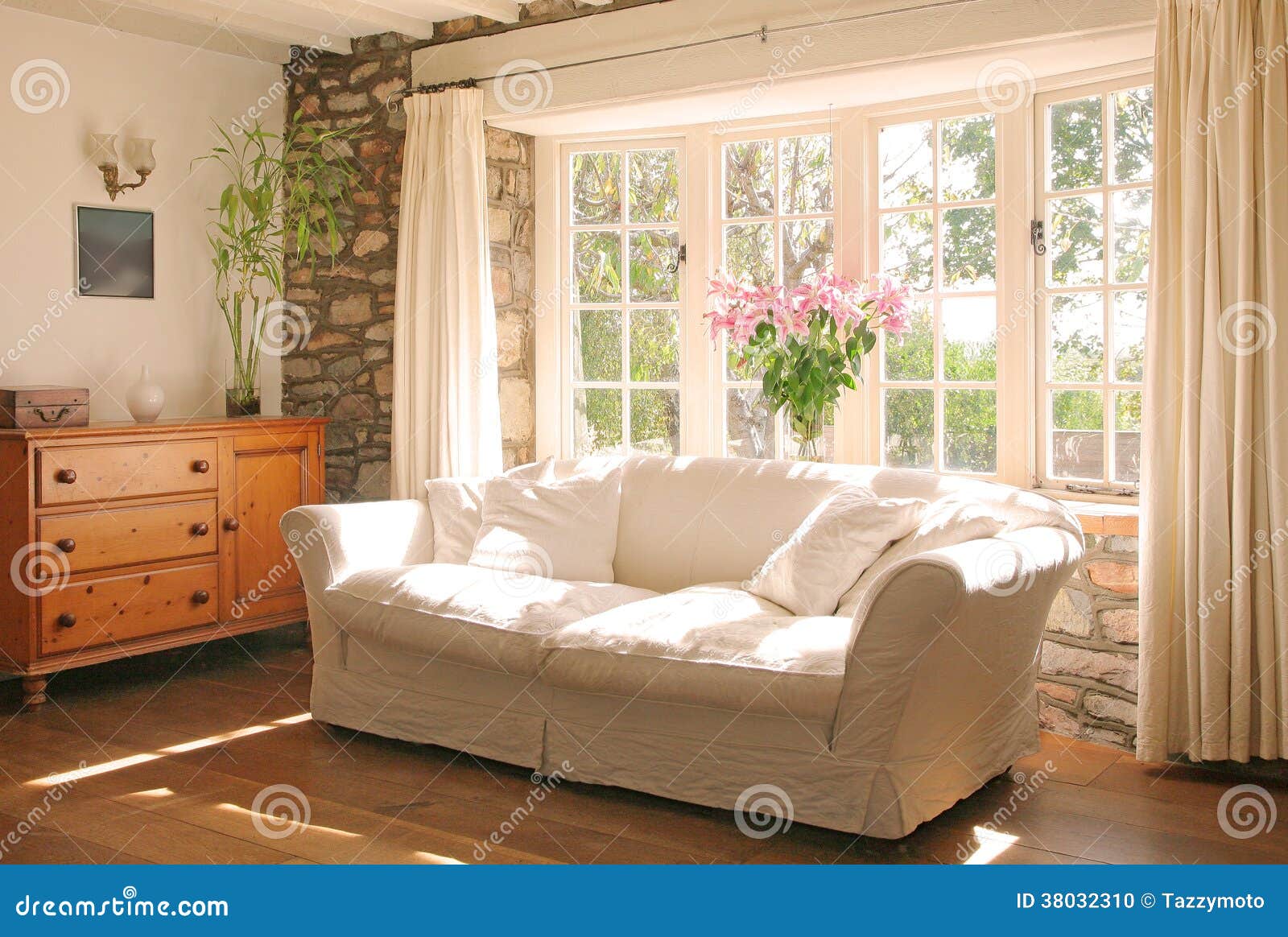 Interior of stone cottage stock photo. Image of stone - 38032310