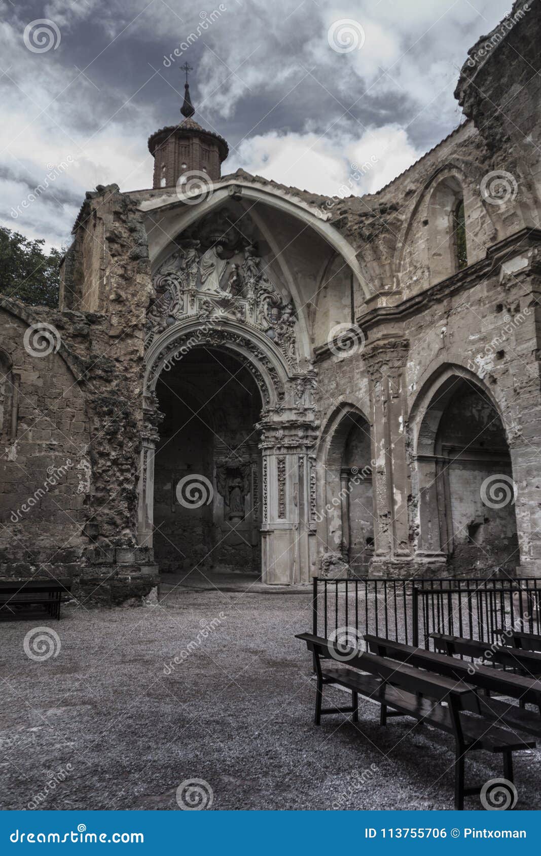 Interior Stone Monastery in Zaragoza, Spain Stock Photo - Image of ...