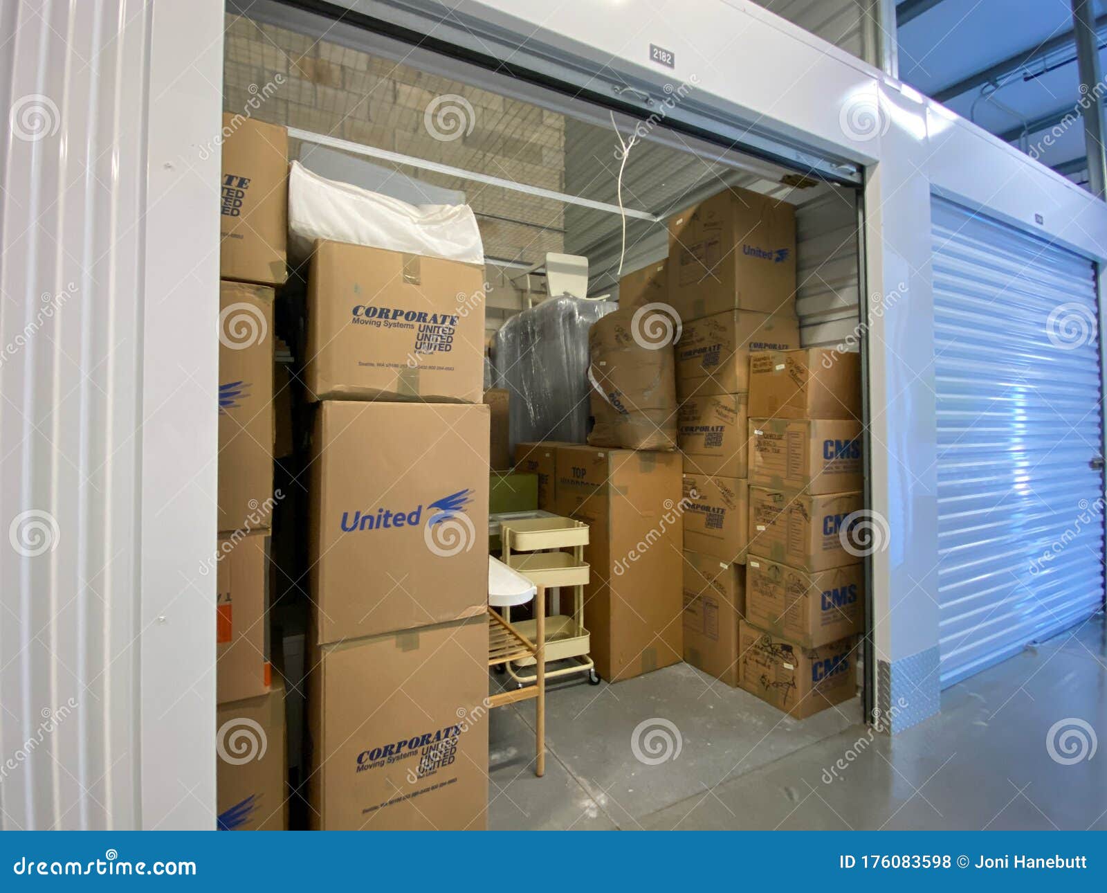 An Interior of a Storage Space Unit Displaying the Boxes at Extra Space ...