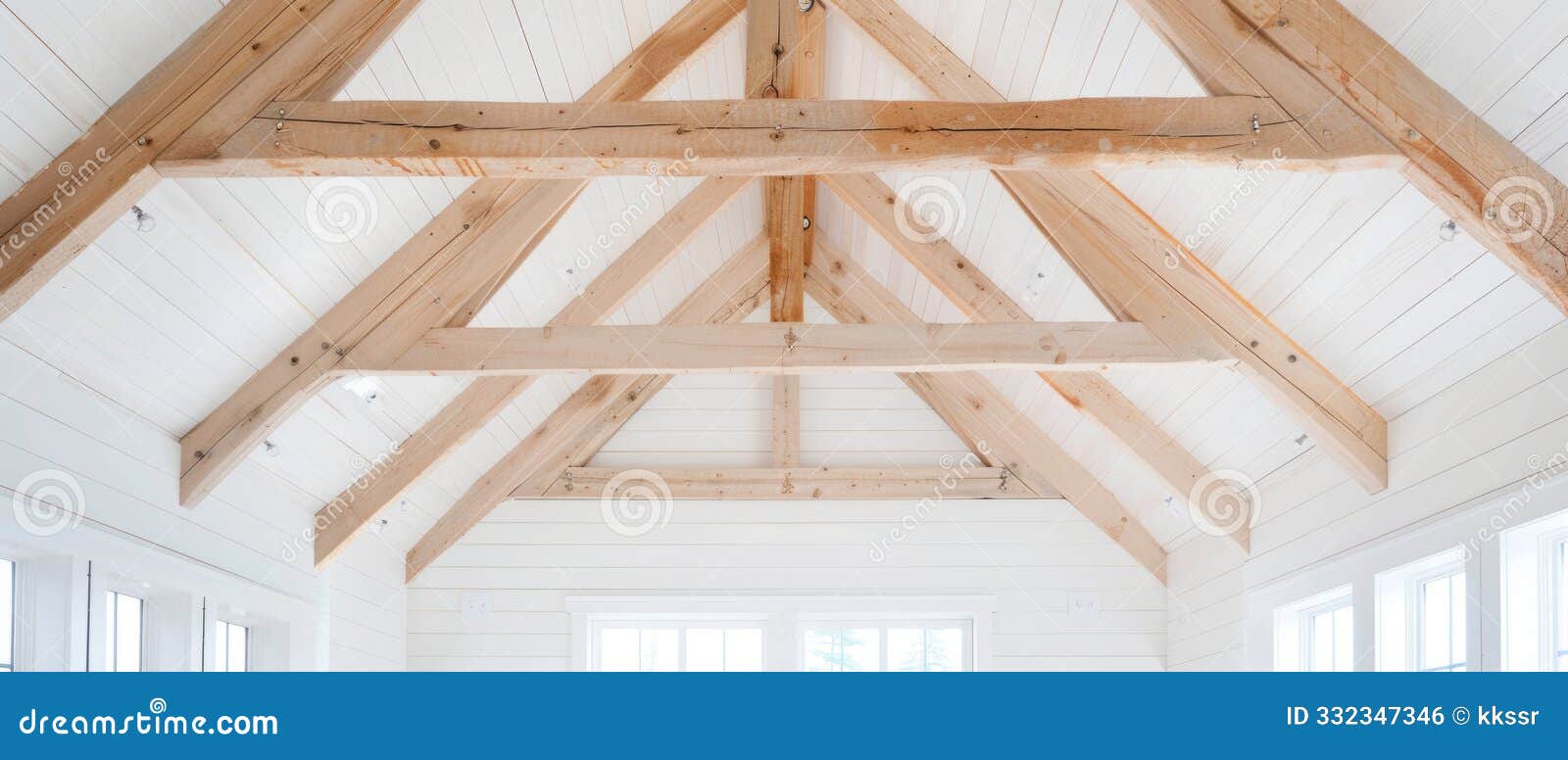 Interior Structural Design Featuring Vaulted Roof with Exposed Rafters ...
