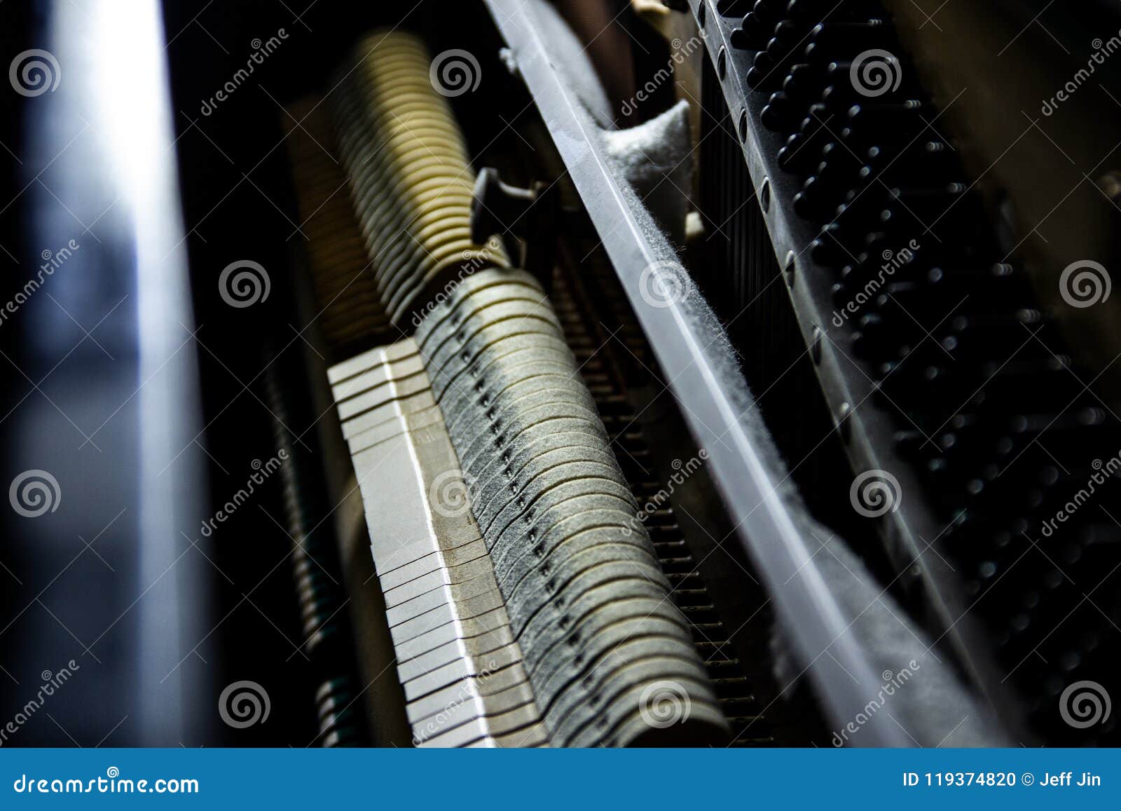 Interior Structure of Piano with Lighting Effect, Selective Focus Stock ...