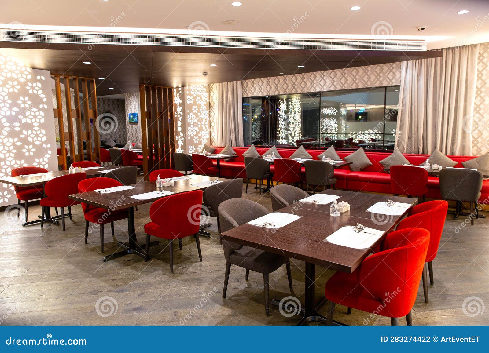 Interior of Stylish Bright Italian Restaurant Stock Photo - Image of ...