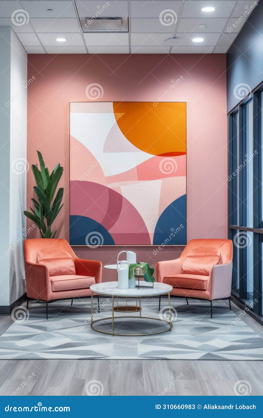 The Interior of a Stylish Corporate Recreation Area. Modern ...