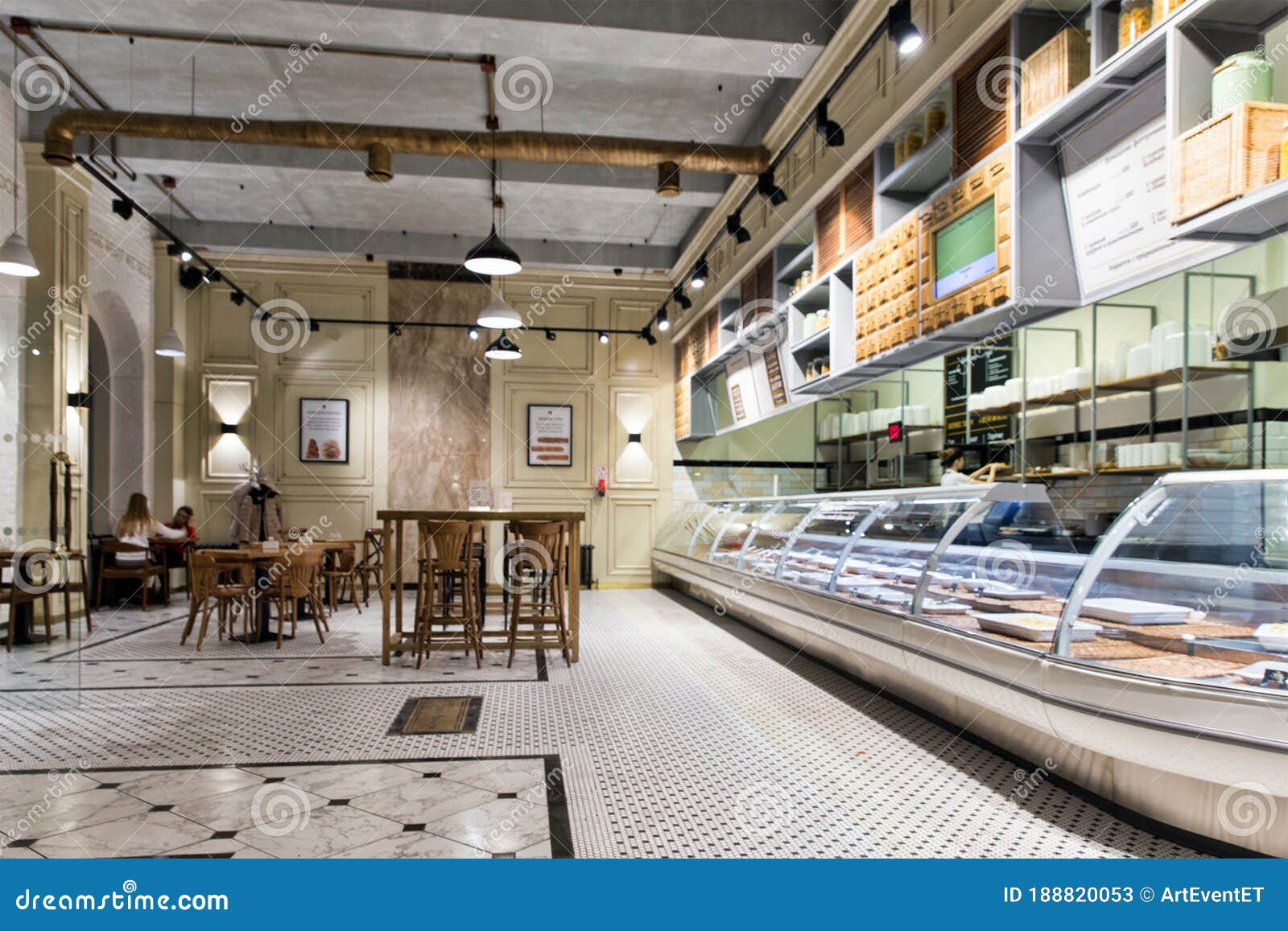 Interior of Stylish Modern Cafe Stock Image - Image of interior, chair ...