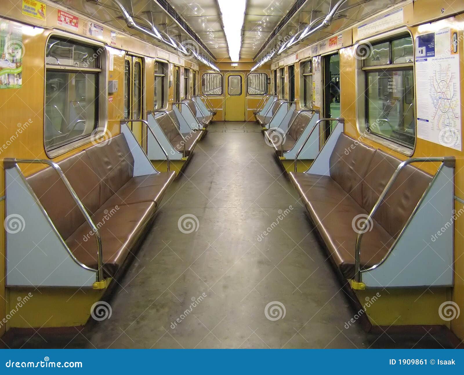 Interior of a subway car stock image. Image of line, city - 1909861