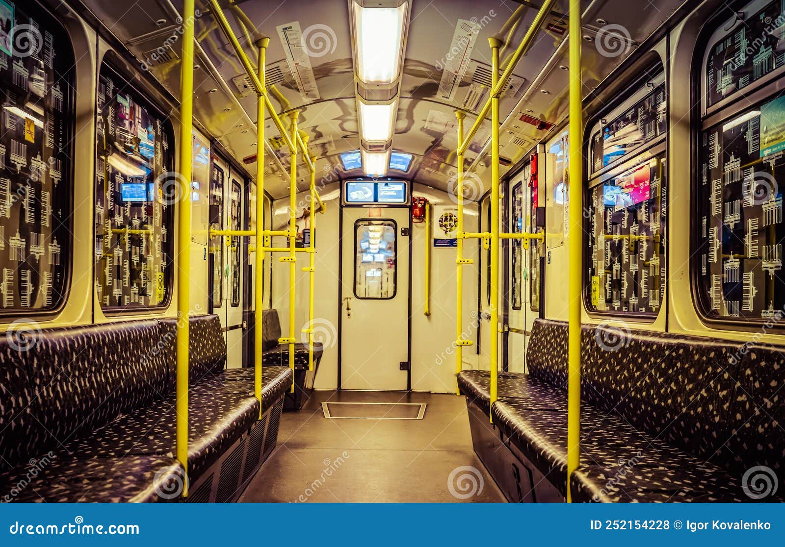 Interior of a Subway Car in the City of Berlin, Subway Stock Photo ...