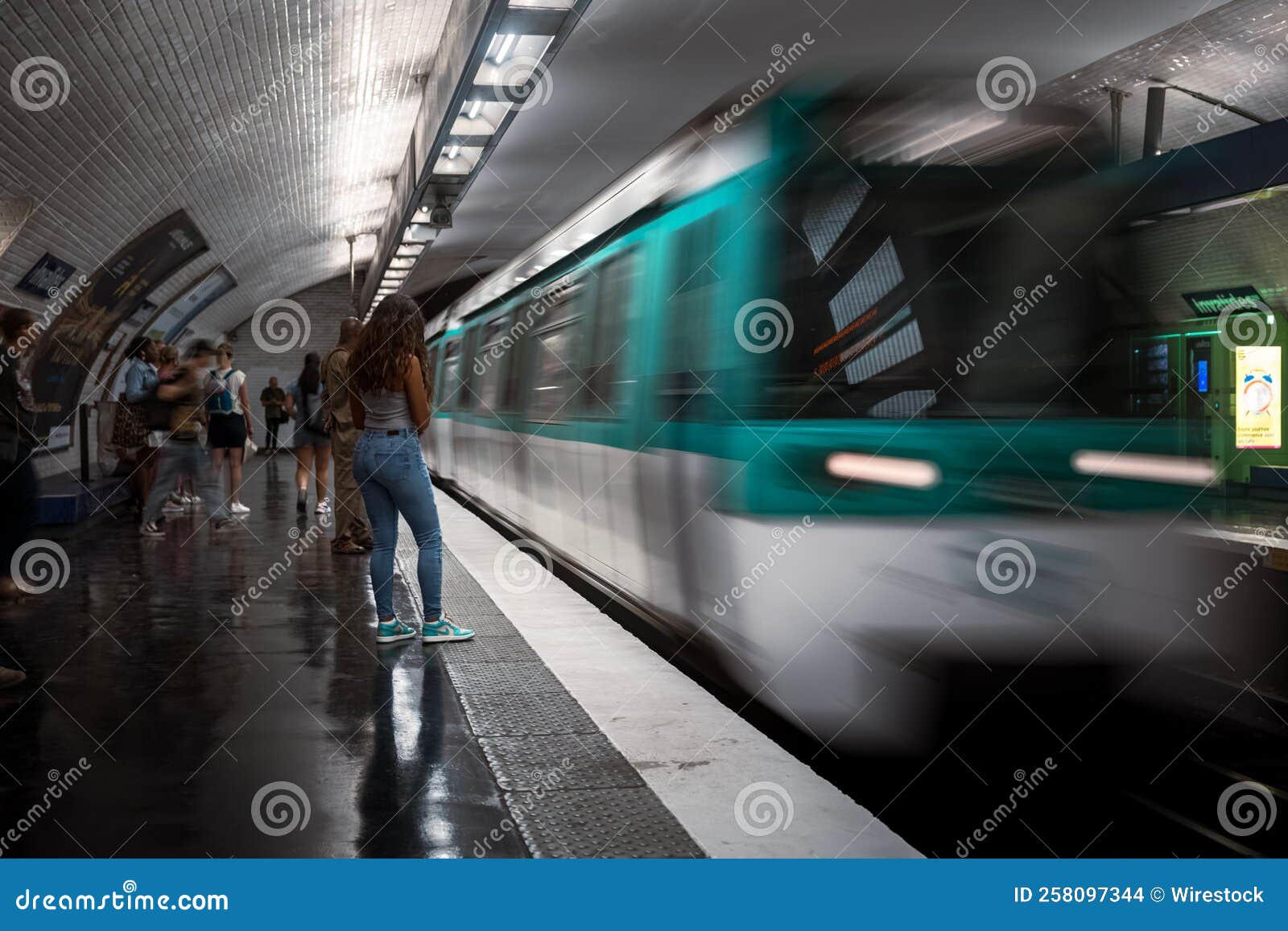 Interior of Subway Metro Station in Paris Editorial Stock Image - Image of journey, rail: 258097344