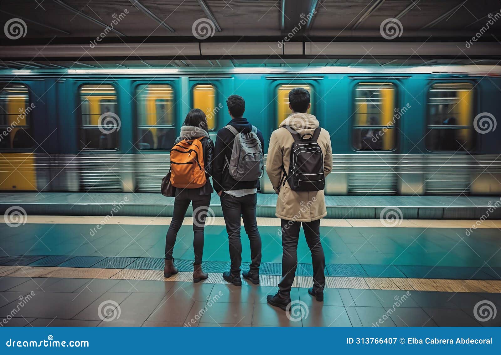 Interior of a Subway Station, People Waiting for the Subway Stock ...