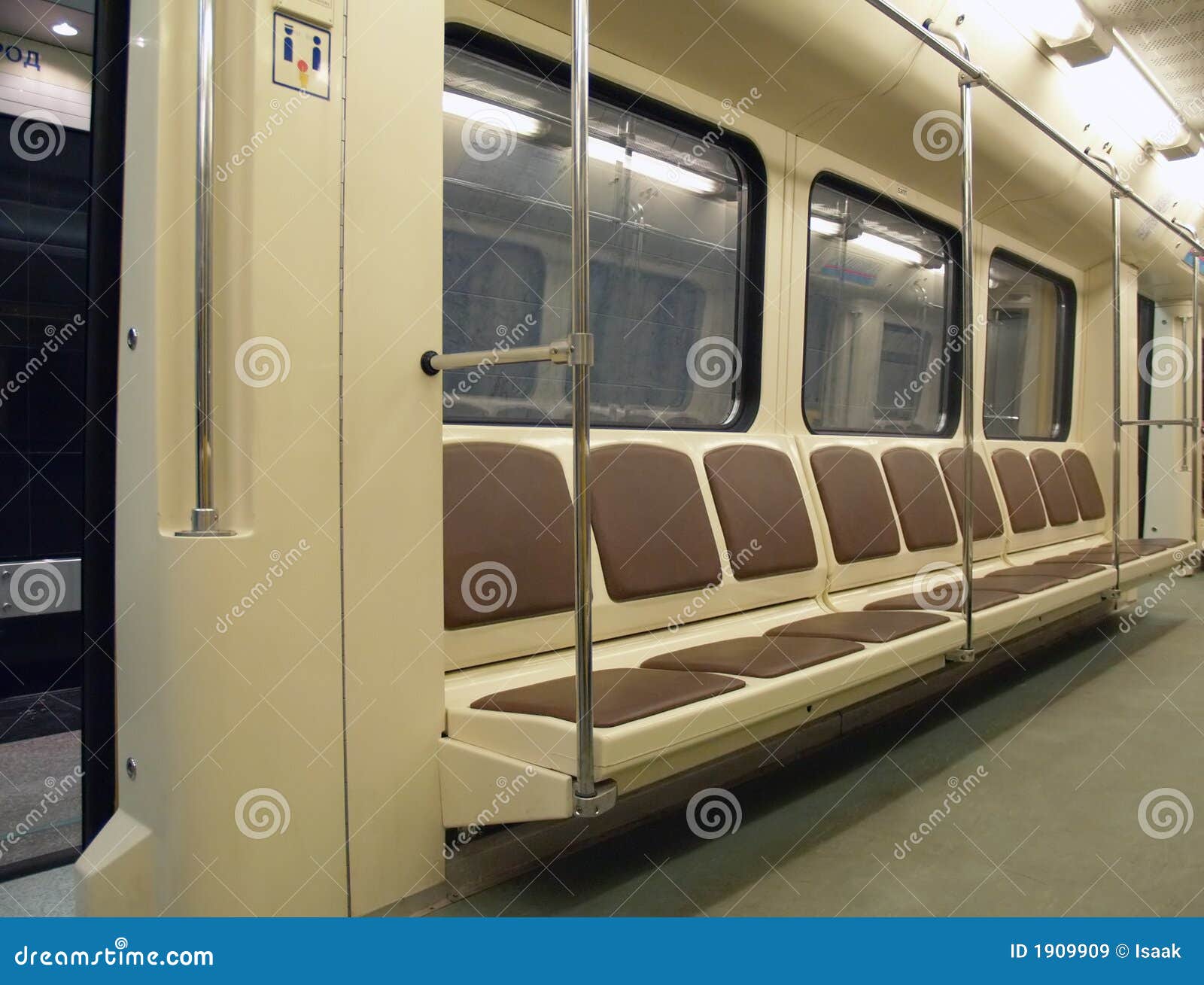 Interior of a subway train stock image. Image of cabin - 1909909