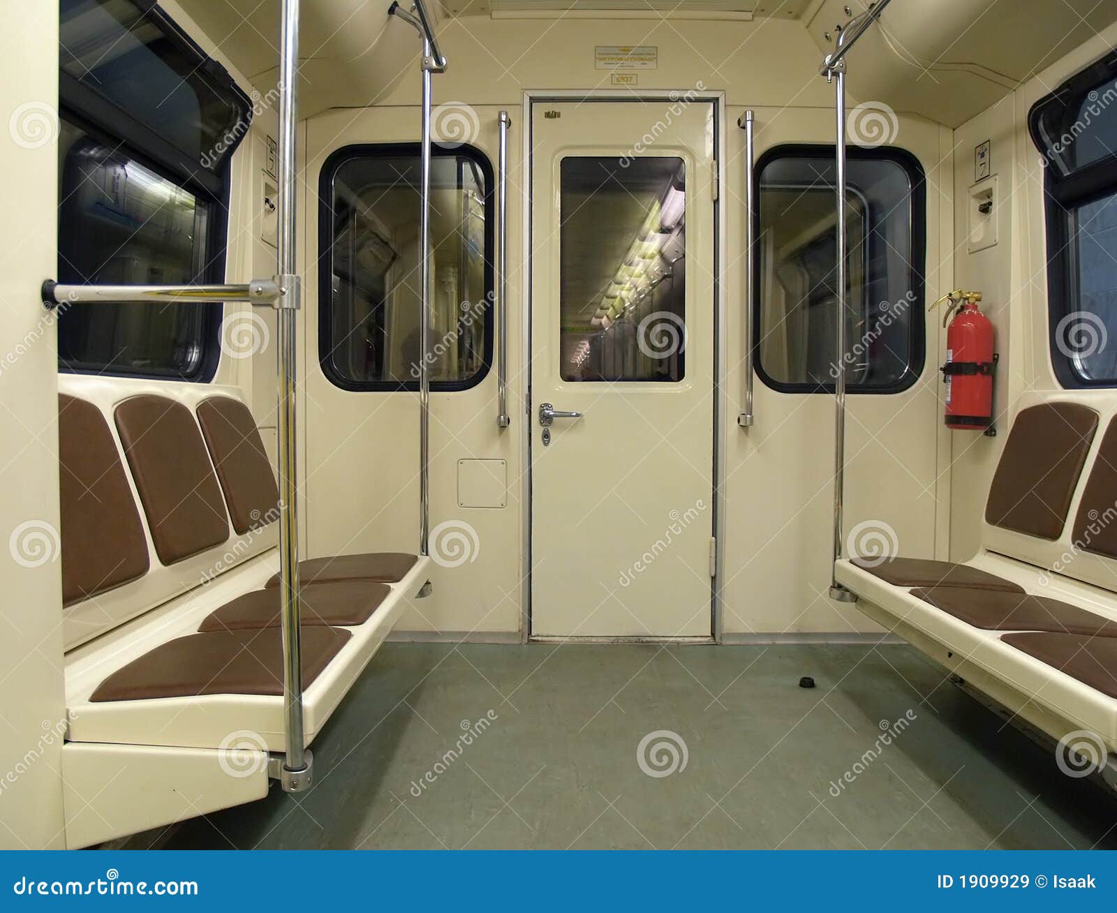 Interior of a subway train stock image. Image of handrail - 1909929