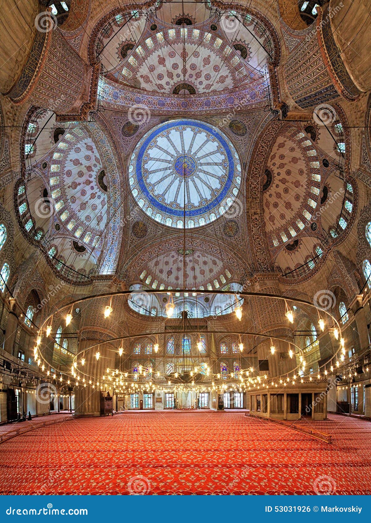 Interior of the Sultan Ahmed Mosque in Istanbul, Turkey Editorial Photo ...