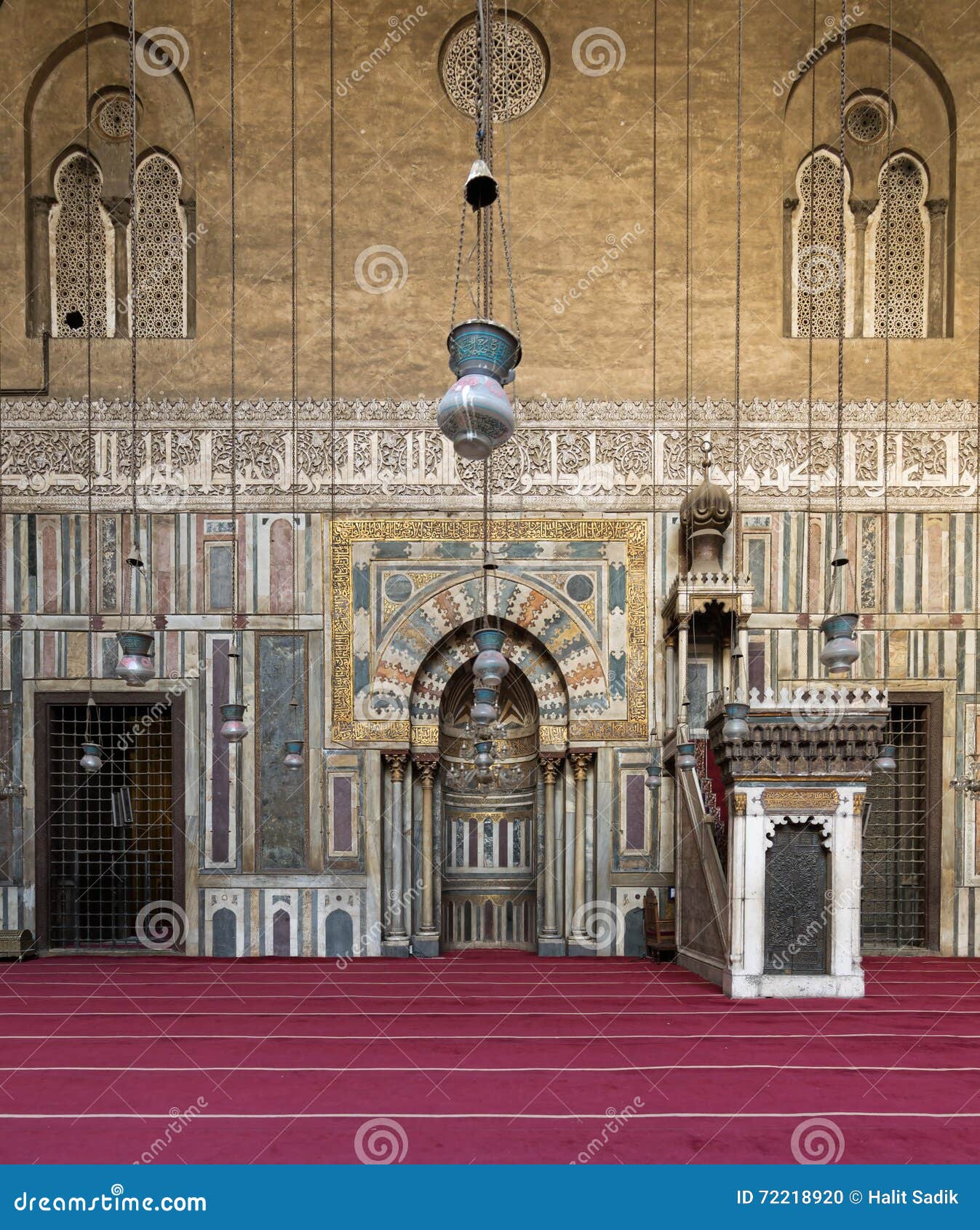 Interior of Sultan Hasan Mosque, Cairo, Egypt Editorial Image - Image ...