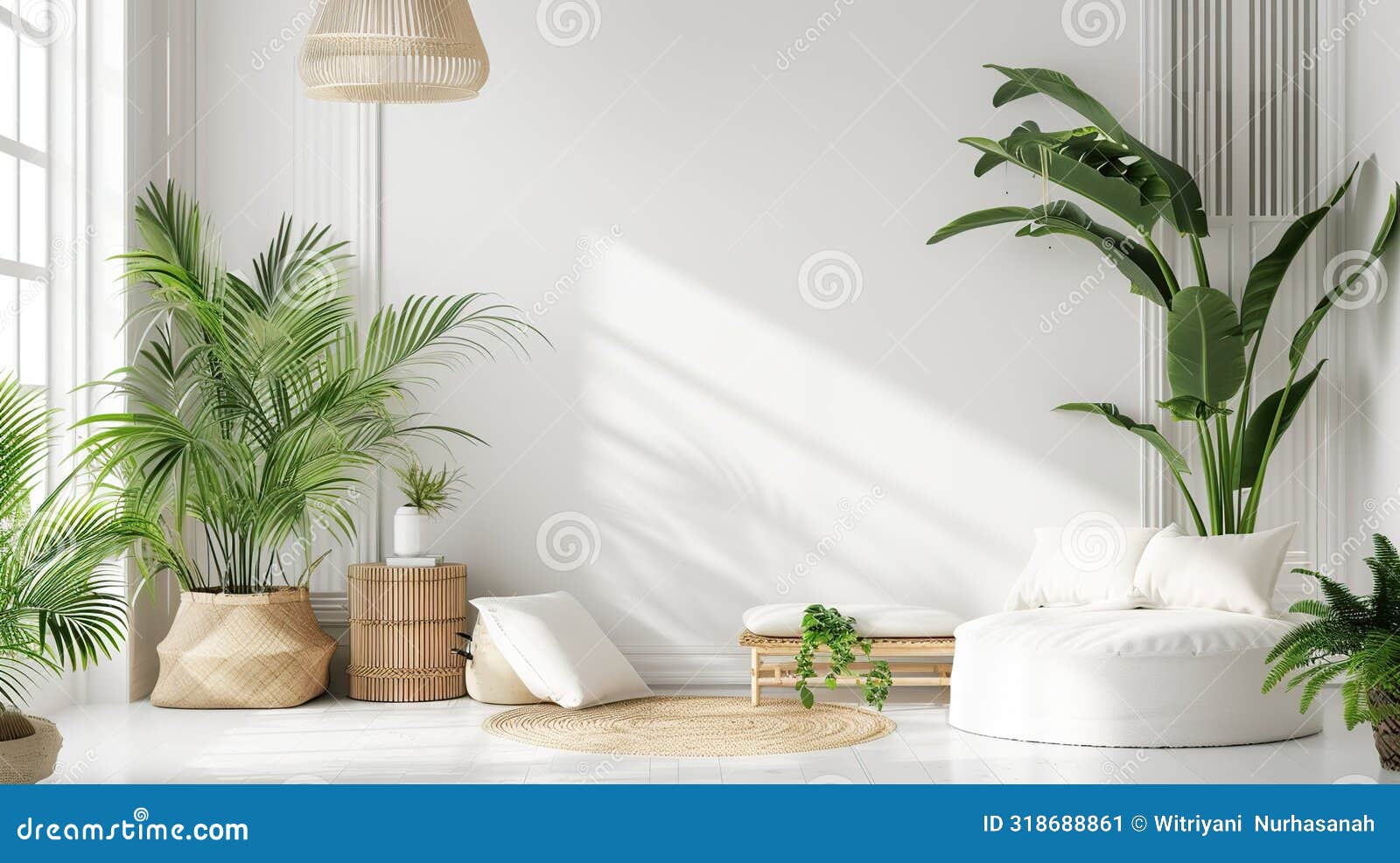 Interior. Summer Tropical Natural Aesthetic Design. Generative AI Stock ...