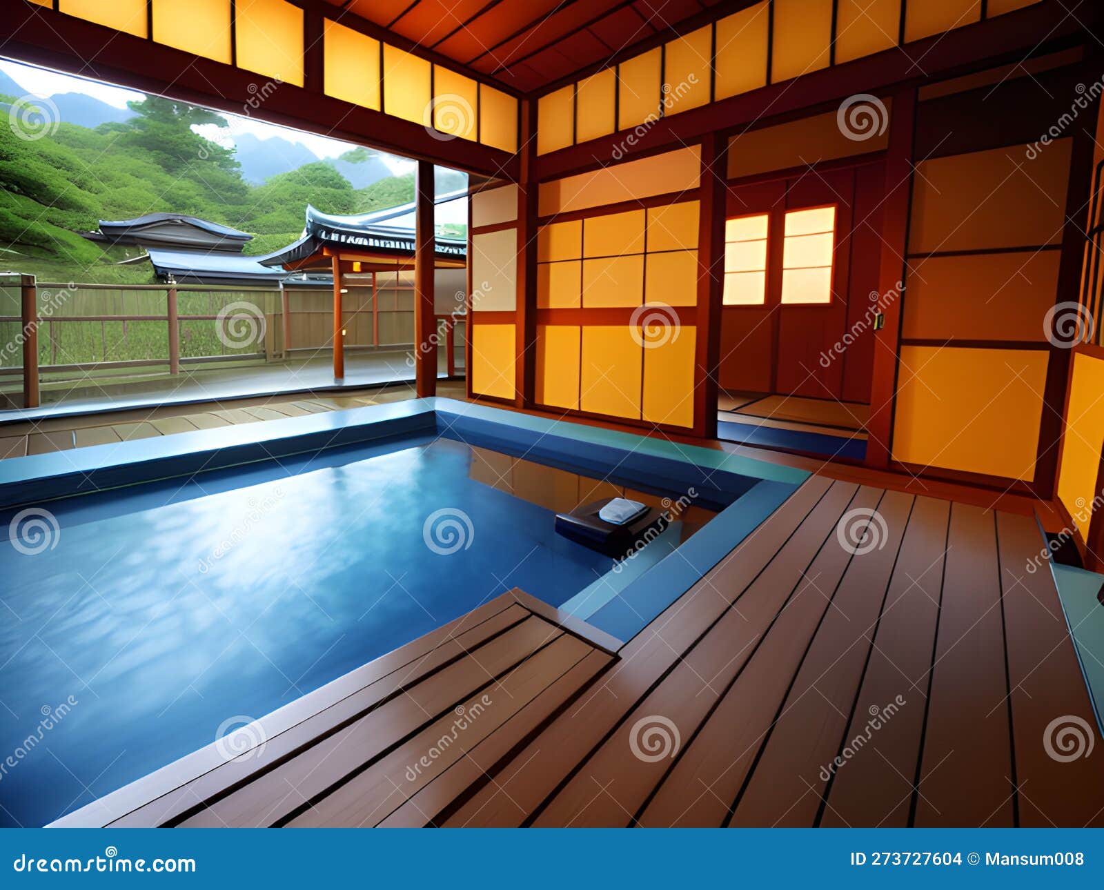 Interior of a Swimming Pool , Onsen in Resort , Ai Generated Stock ...