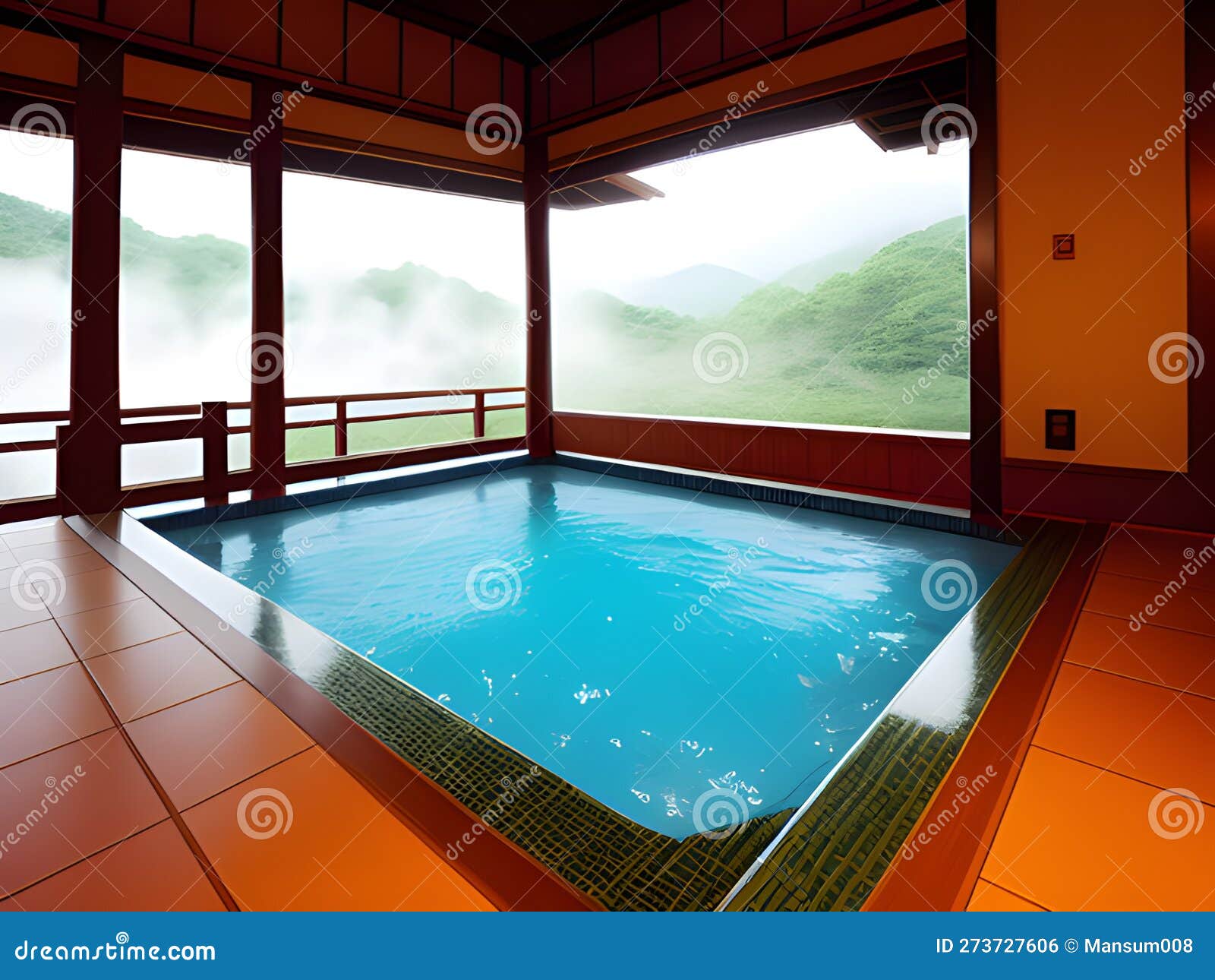 Interior of a Swimming Pool , Onsen in Resort , Ai Generated Stock ...